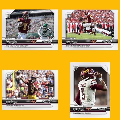 (4) 2024 Panini Instant Jayden Daniels ROOKIE CARDS Commanders #6 #30 ...
