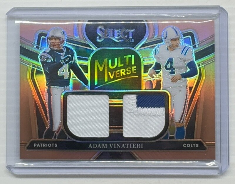 2023 Select Adam Vinatieri Copper Prizm Multiverse Patch #19/49 ...