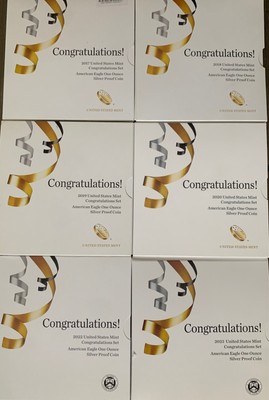 2017,2018,2019,2020,2022,&2023 CONGRATULATION SILVER EAGLES (6 SETS) | eBay