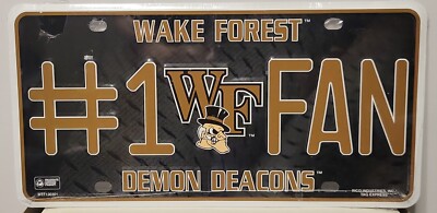 WAKE FOREST #1 FAN DEMON DEACONS License Plate Car Tag NEW | eBay