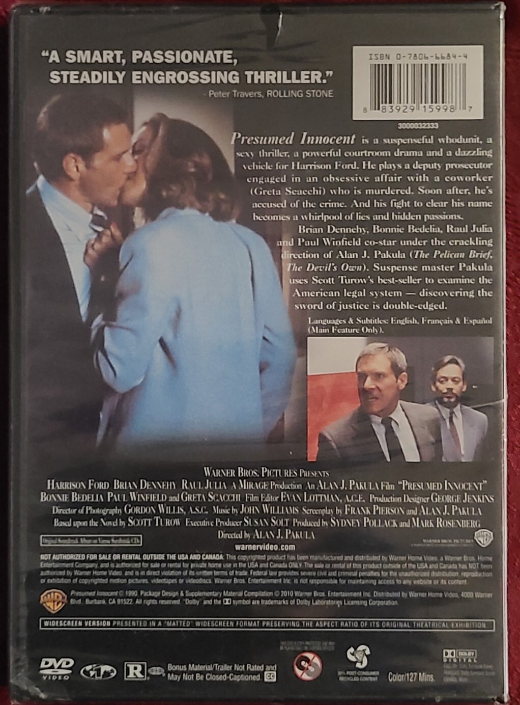 Presumed Innocent 1990 DVD (2010) Brand New Factory Sealed! Harrison ...