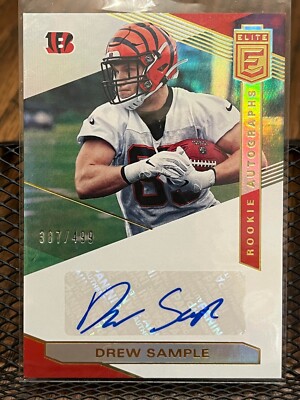 DREW SAMPLE 2019 DONRUSS ELITE ROOKIE REFRACTOR BENGALS AUTOGRAPH AUTO ...