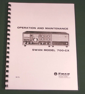Swan 700-CX Operations Manual: 11" x 24" Foldout Schematic & Protective ...