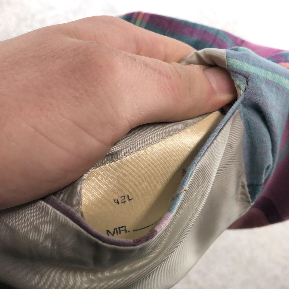 Polo Ralph Lauren Blazer Mens 42L Multicolor Madras Plaid Cotton Sport ...