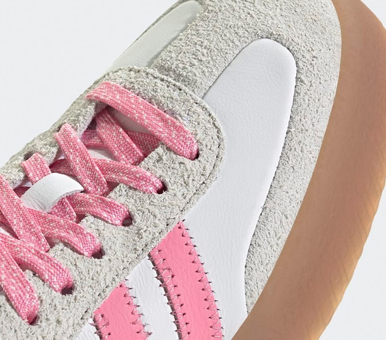 Adidas originals Women's SAMBAE Sneakers white pink GUM IE9109 leather ...