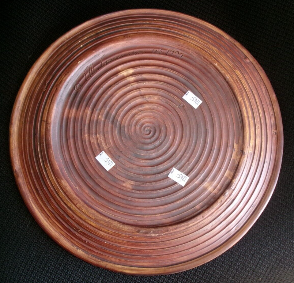 Vintage 1997 Ellen Evans Terrafirma Brown Pottery Charger Dinner Plate ...