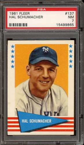 1961 Fleer Baseball #137 Hal Schumacher PSA 7 | eBay