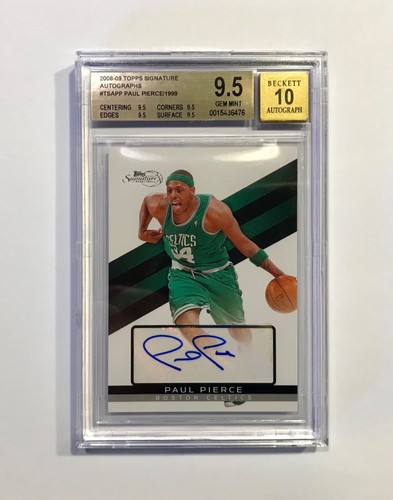 2008-09 Topps Signature Autographs Paul Pierce /1999 BGS 9.5 (Pop 16 ...