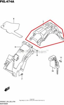 NEW OEM SUZUKI DR200 DR 200 L7 REAR FENDER FAIRING BACK | eBay