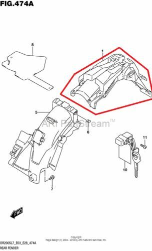NEW OEM SUZUKI DR200 DR 200 L7 REAR FENDER FAIRING BACK | eBay