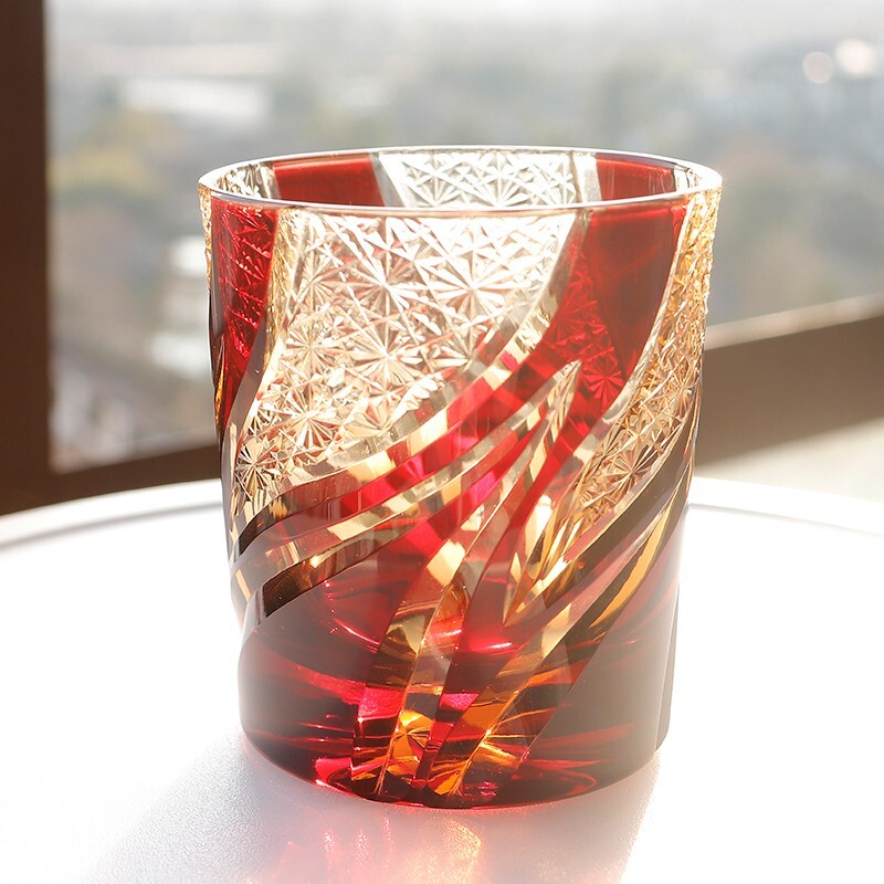 Cut Crystal Whiskey Glass Tumbler Edo Kiriko Drinkware Hand Cut Clear ...