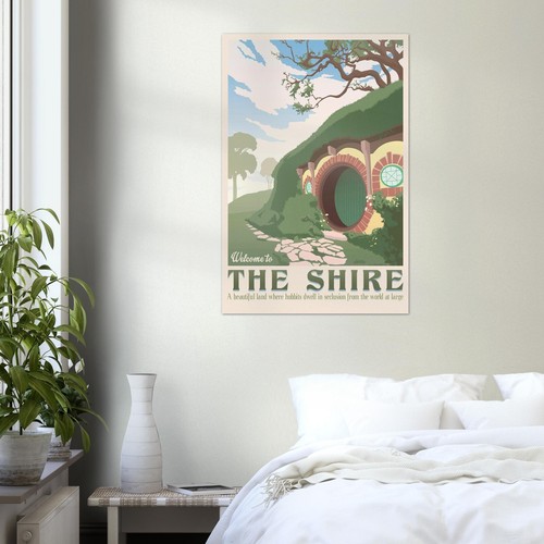 LOTR Poster- Welcome to the Shire Travel Print, Wall Art, Vintage | eBay