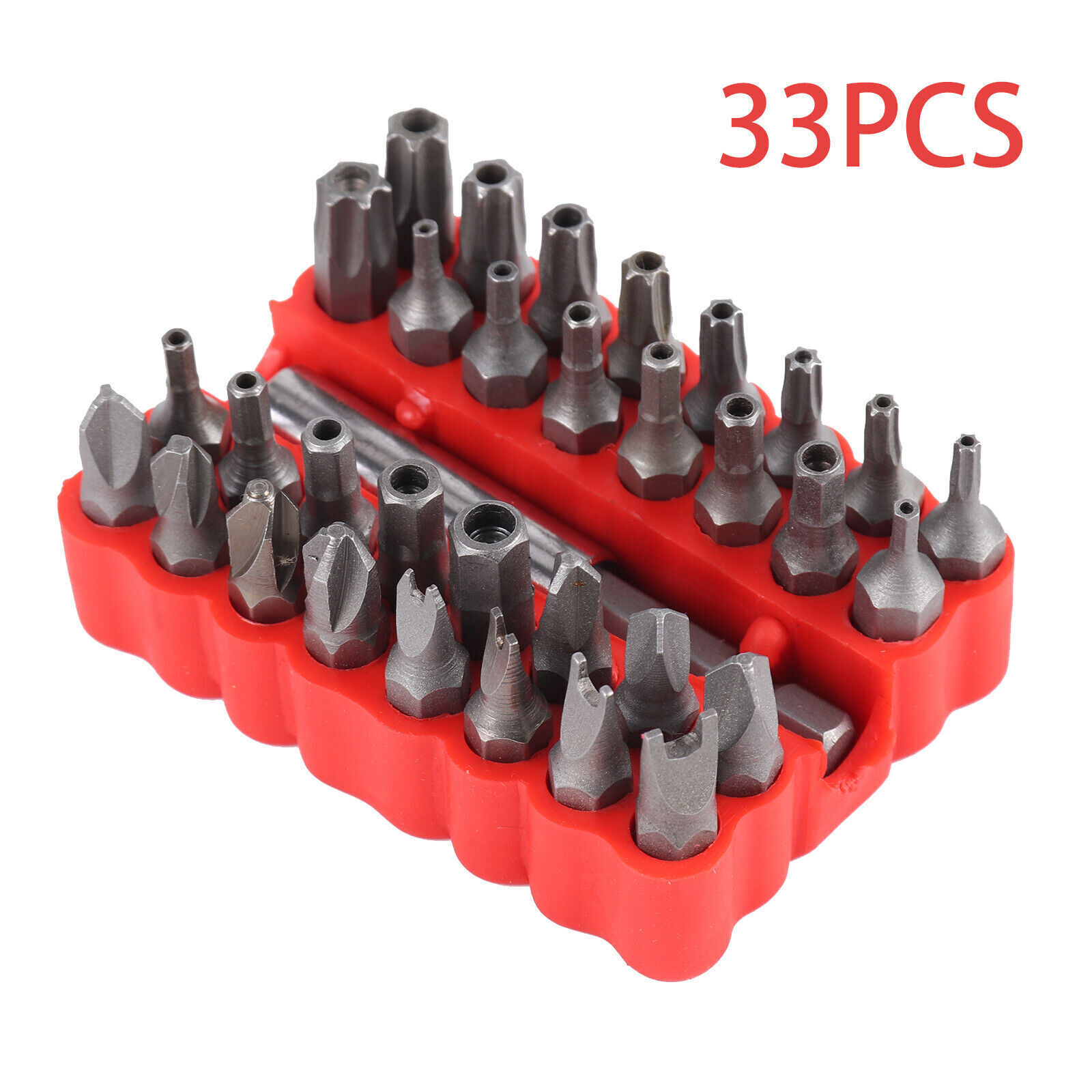 33PC SCREWDRIVER SECURITY BIT SET TAMPERPROOF SPANNER TORX TRI-WING HEX ...