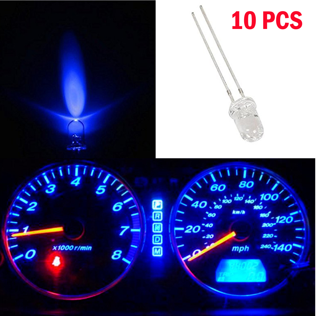 10X Blue 5mm Mini LED Bulbs Instrument Cluster Panel Backlight Gauge ...