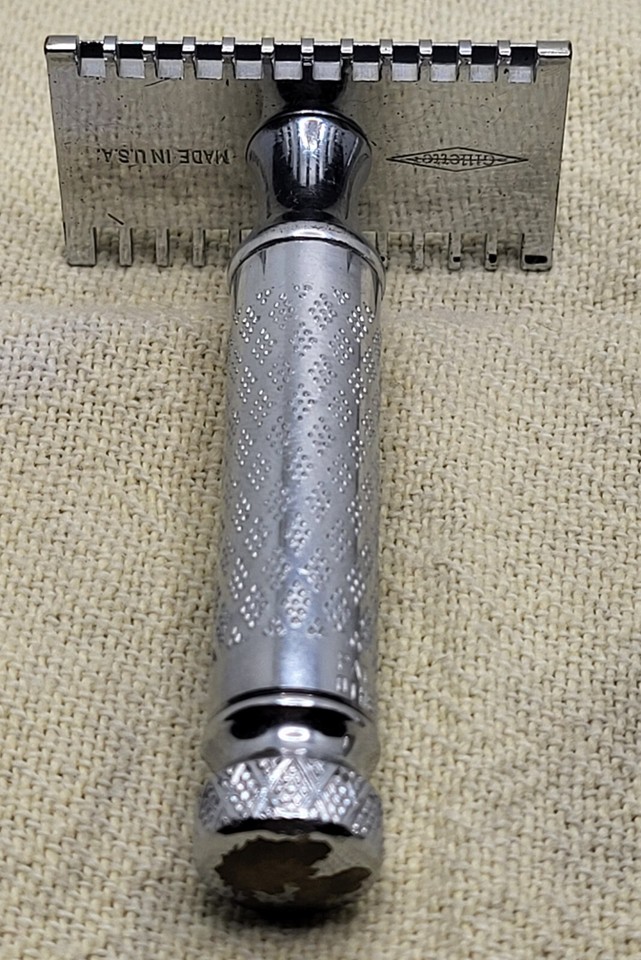 Vintage Gillette NEW Deluxe Tuckaway Chromium 17mm Baseplate Art Deco ...