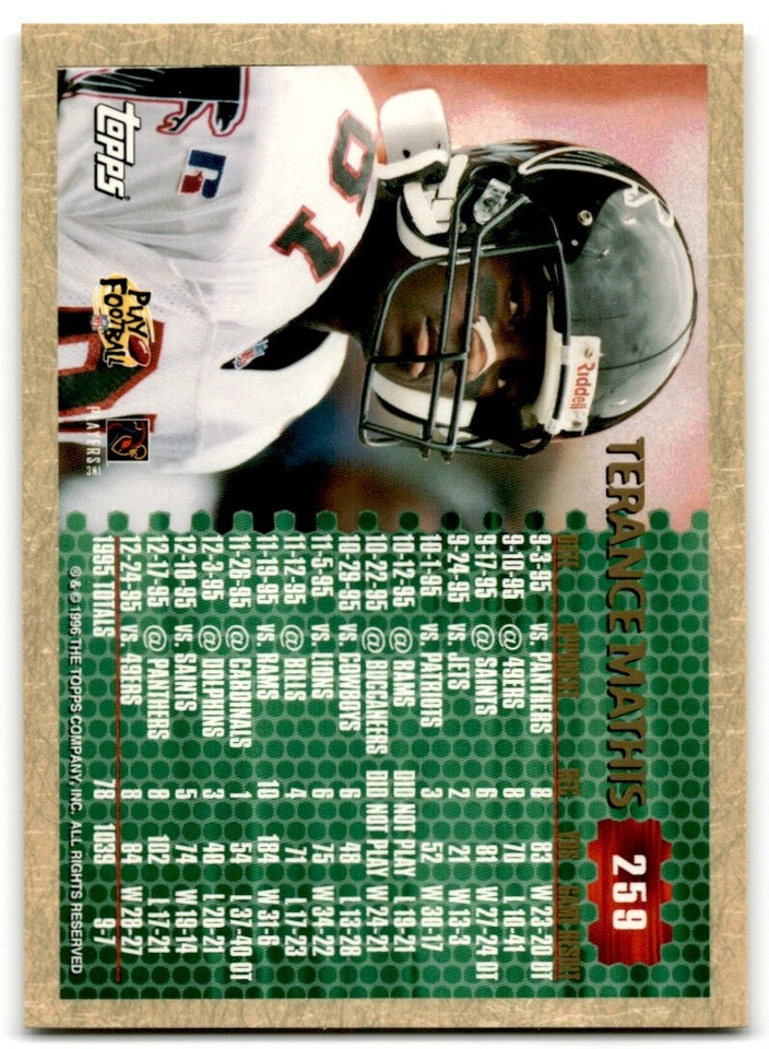 1996 Topps Terance Mathis Atlanta Falcons #259 | eBay
