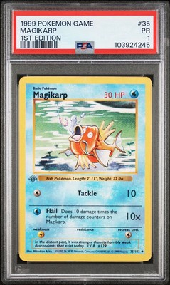 1999 Pokemon Base Set Magikarp 1st Edition #35 PSA 1 PR POOR Pop 7 | eBay
