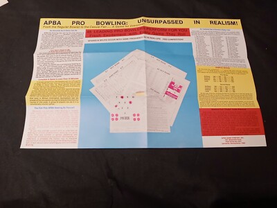 APBA SPORTS TABLE TOP GAMES VINTAGE PAMPHLETS : PBA BOWLING & APBA ...