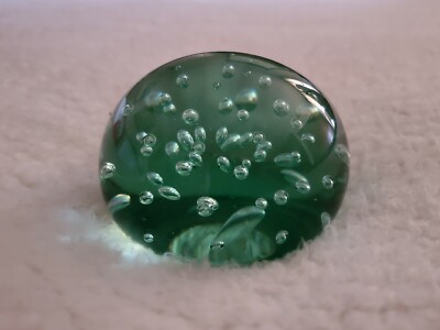 ERICKSON GLASS CONTROLLED BUBBLE Crystal 2.5" PAPERWEIGHT | eBay