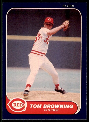1986 Fleer baseball Tom Browning. . Cincinnati Reds #173 | eBay
