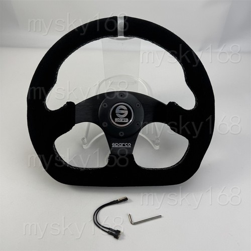 Sparco Suede Leather D shape Car Steering Wheel With Horn Button 13inch ...