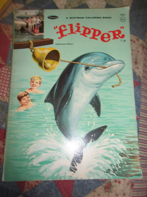 FLIPPER Classic TV SHOW Whitman COLORING BOOK 1966 DOLPHIN | eBay