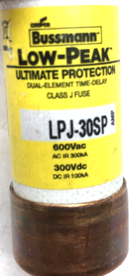 Eaton Cooper Bussmann LPJ-30SP Fuse Class J 600VAC, 300VDC 51712523257 ...