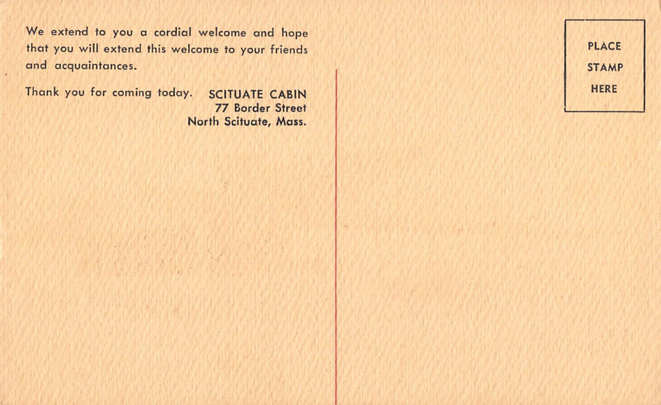 Scituate, Massachusetts John Doherty's Scituate Cabin Restaurant linen ...