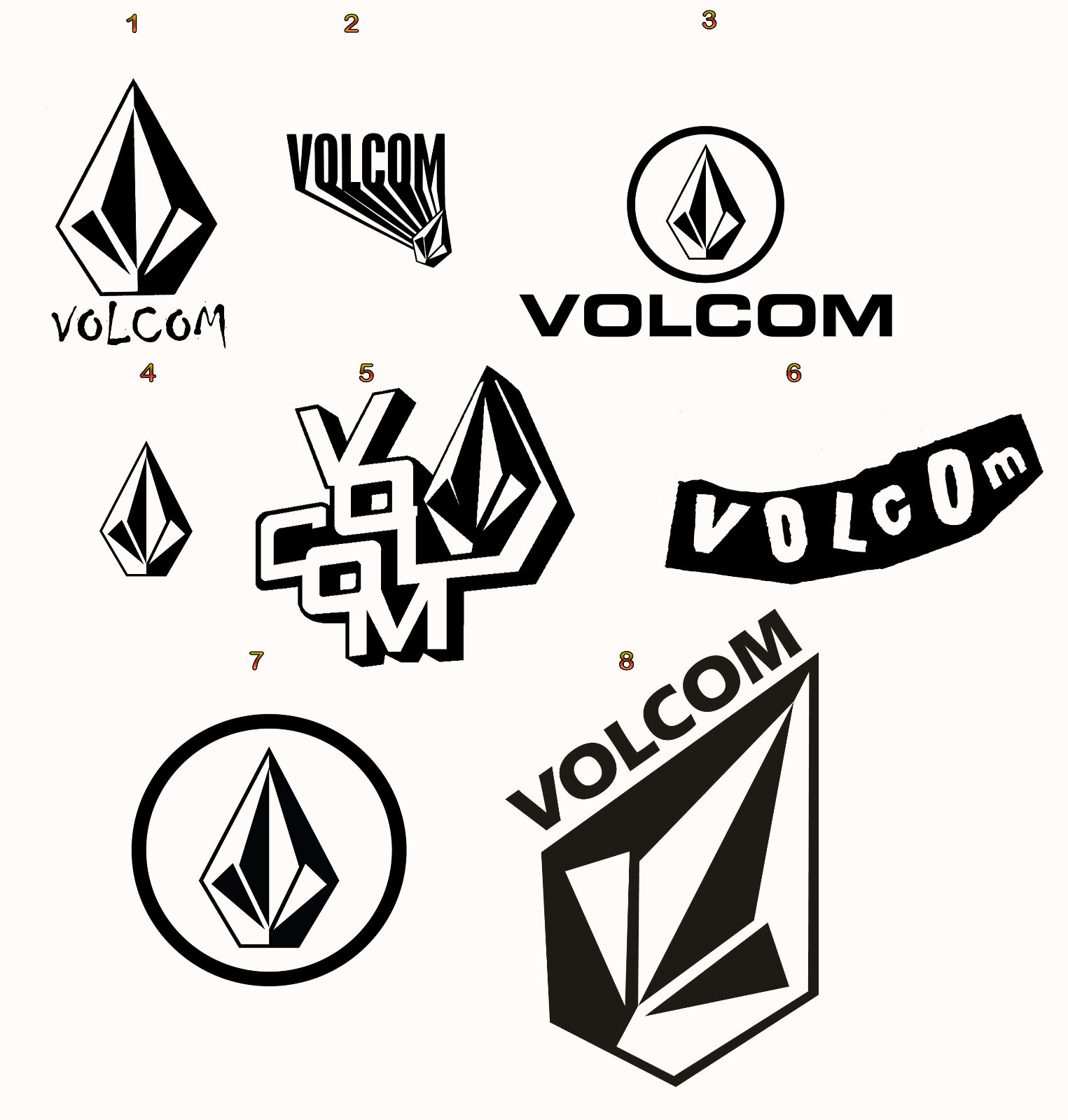 VOLCOM STONE Sticker - Ski Snowboard Freestyle X Games Montain Sports ...