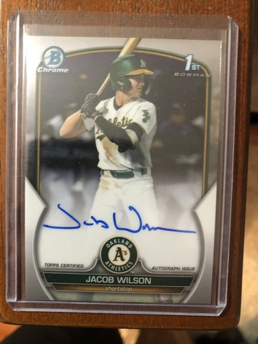 2023 Bowman Draft Chrome JACOB WILSON 1st Bowman Auto Oakland Athletics ...