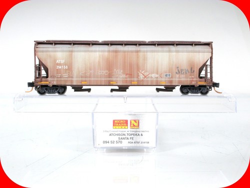 N Scale **SANTA FE** Weathered & Graffiti Hopper #314158 - Micro Trains ...