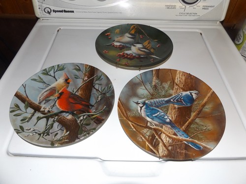 3 Edwin Knowles Plates- Cardinal, Blue Jay, & Chickadee | eBay