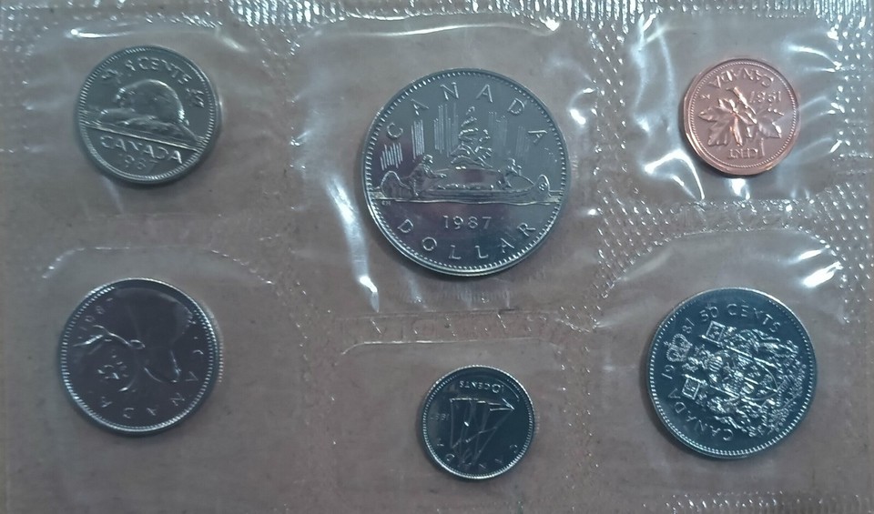 1987 CANADA Royal Canadian Mint Uncirculated Proof Like Set Original ...