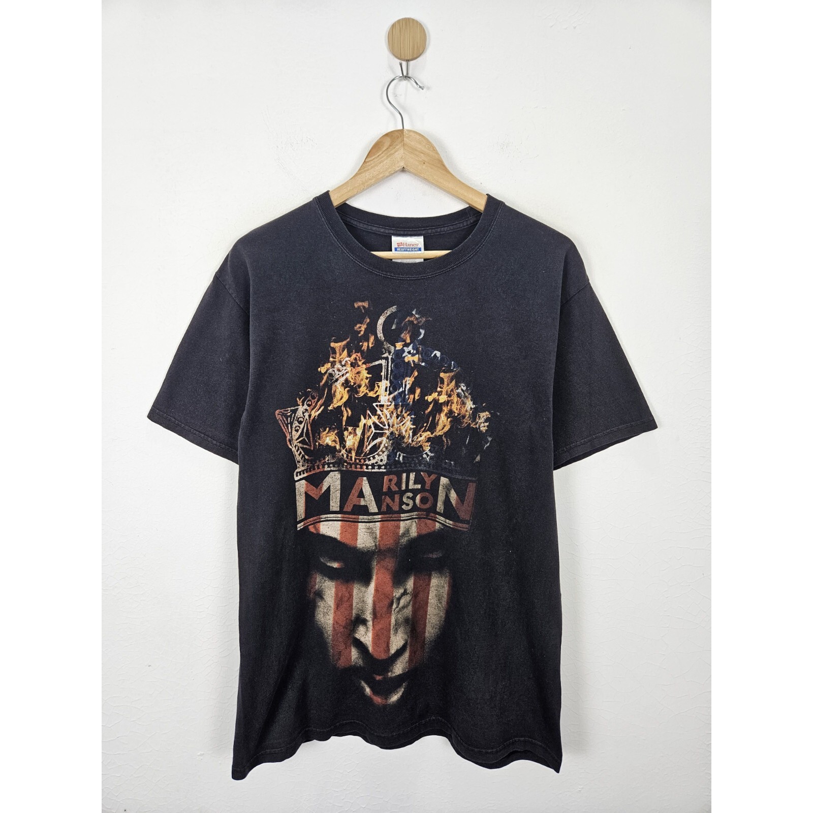 Vintage Marilyn Manson Fire Goth Metal Hanes Shirt - Gem