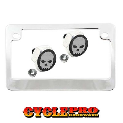 Chrome Metal Motorcycle License Plate Frame Hex Tag Bolt Kit - GREY ...
