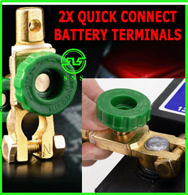 2 Car Battery Terminals Quick Disconnect Boat Top Post Off Master Kill ...