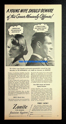 Zonite Germicide Antiseptic for Feminine Hygiene 1951 Print Magazine Ad ...