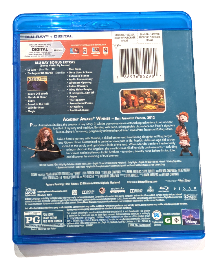 Brave Disney Pixar Blu-Ray + DVD + Digital Copy | eBay