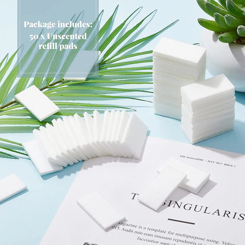 50 Pcs Unscented Aroma Pads Refills | Oil Pad Car Fragrance Ball Plugs ...