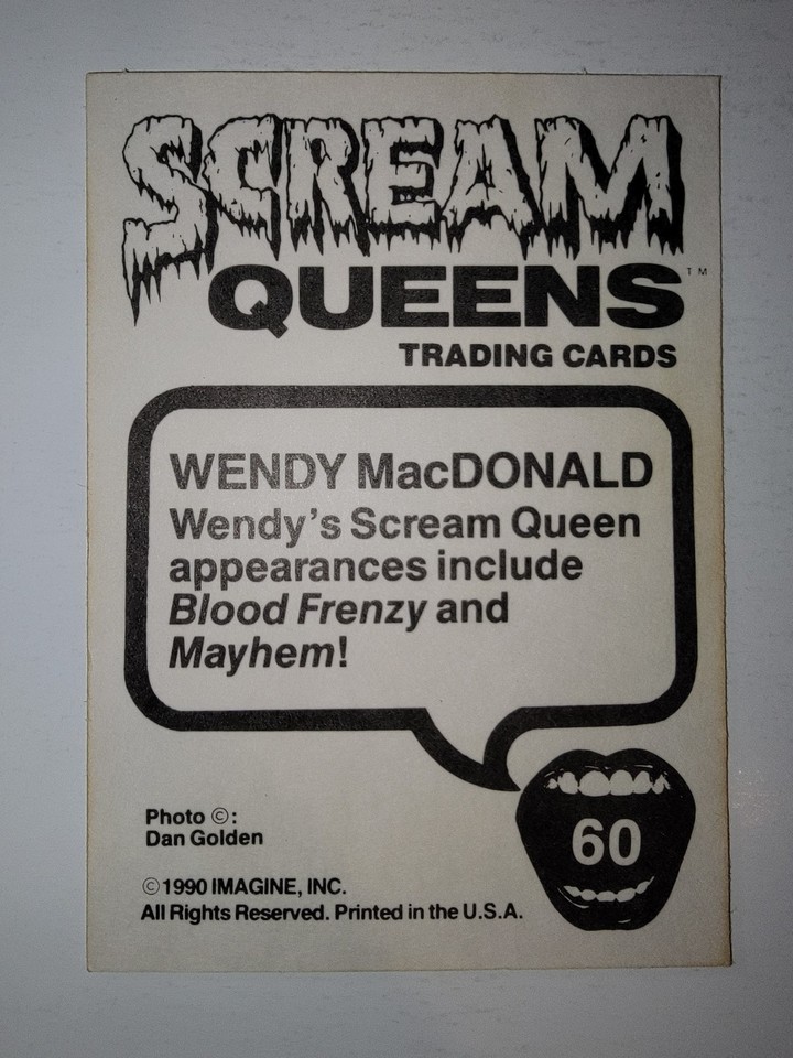 SCREAM QUEENS Trading Card SERIES 1 CARD SET Mint 1990 Complete | eBay