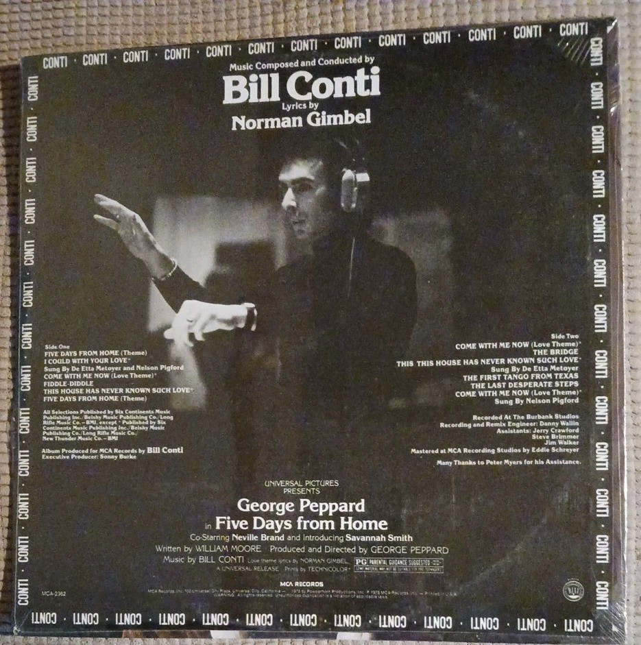 Five Days From Home - Bill Conti Soundtrack SEALED VINYL LP | eBay