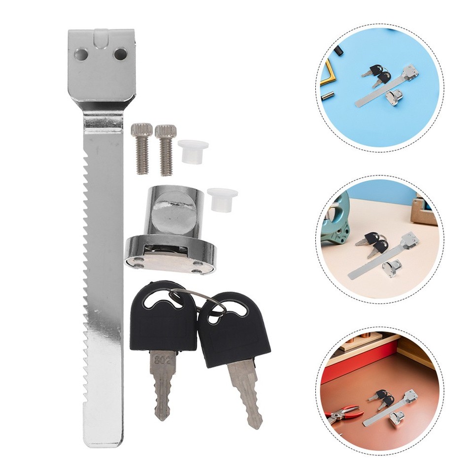 6 Sets Freezer Door Lock Stick-on Showcase Glass Cabinet Display Locks ...