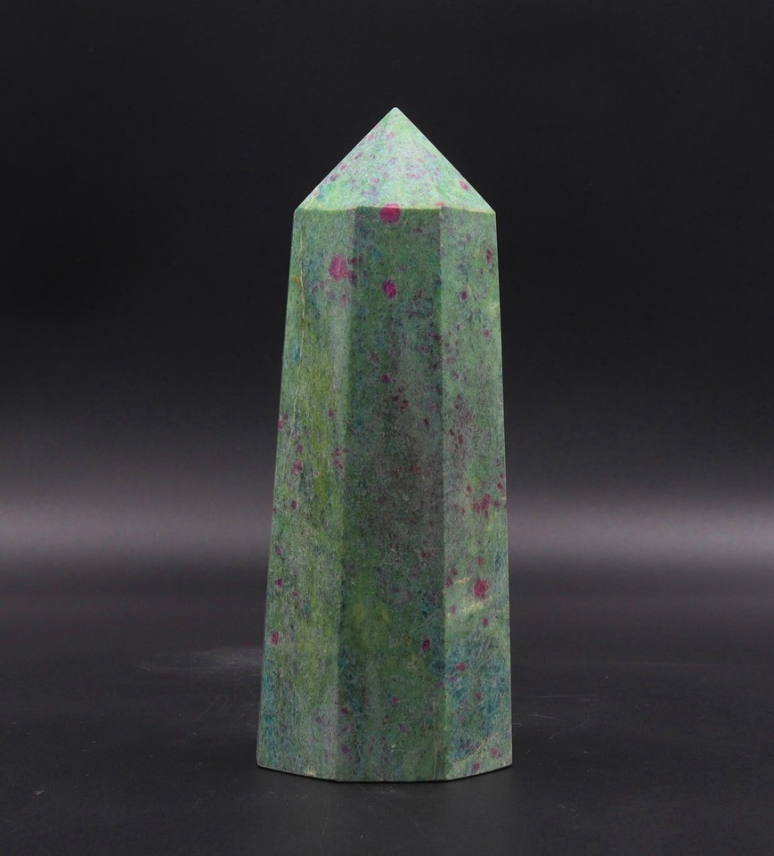 140MM Pink Ruby In Fuchsite Tower Crystal Healing Gemstone 8 Faceted ...