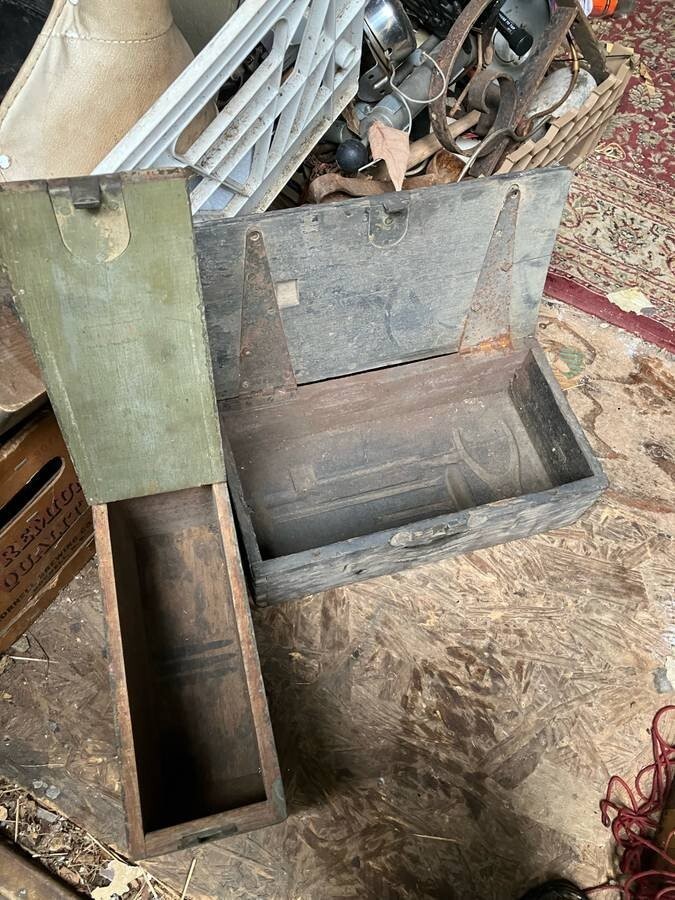WWI or WW2 Tool box & Ammo WW1 Wood Box Finger Joint Heavy Brass Hinge ...