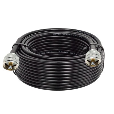 50FT RG58 Coax Coaxial UHF PL-259 Connectors Amateur Ham CB Radio ...
