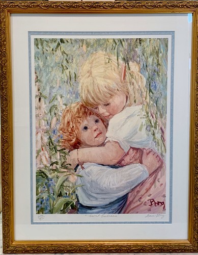 IRENE BORG Sweet Embrace Signed Print Lithograph Limited Edition Framed ...