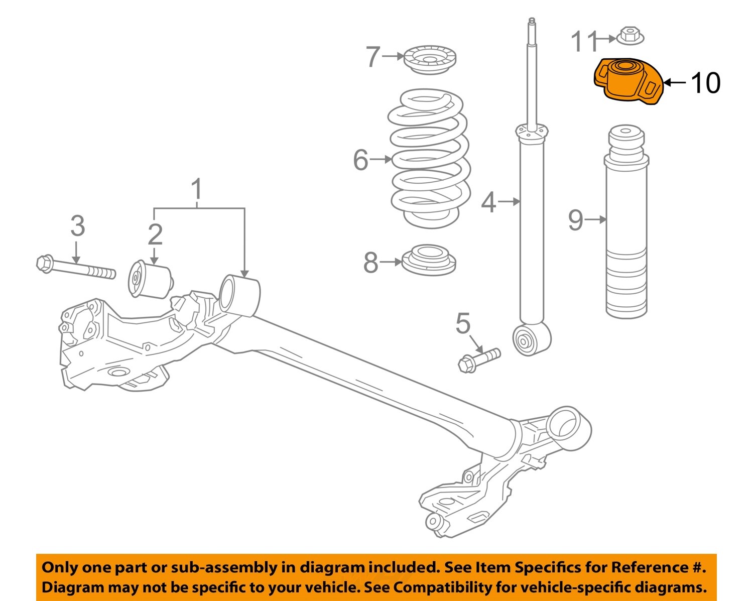 Chevrolet GM OEM 13-15 Volt Rear Suspension-Shock Mount 13367782 | eBay