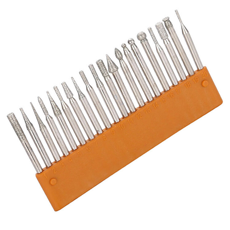 Diamond Grinding Carving Cutting Burr Bit Set For Dremel Rotary stone ...