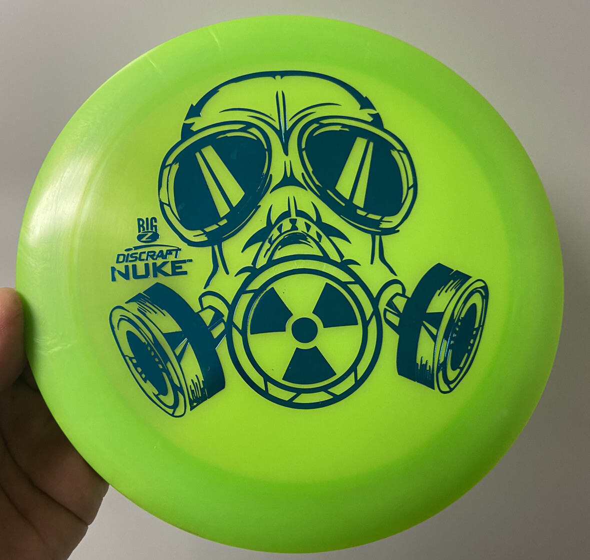 Big Z Discraft Nuke Old Gas Mask Stamp Disc Golf Used Rare Driver Green ...