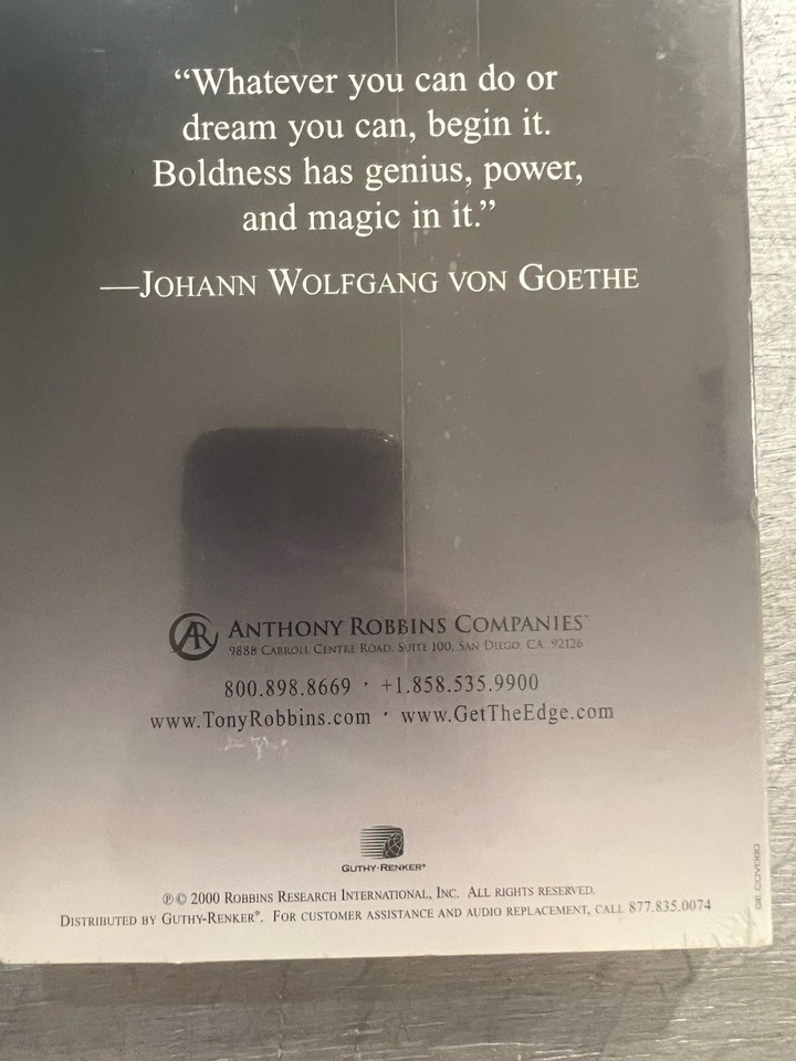 Anthony Robbins Get The Edge Day 2 Disc 2 Results Workshop Tony Robbin ...